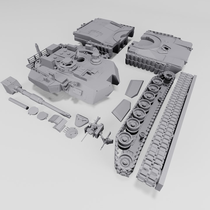 3D Printable M1A2C Abrams with Trophy APS and add-on composite armor by ...