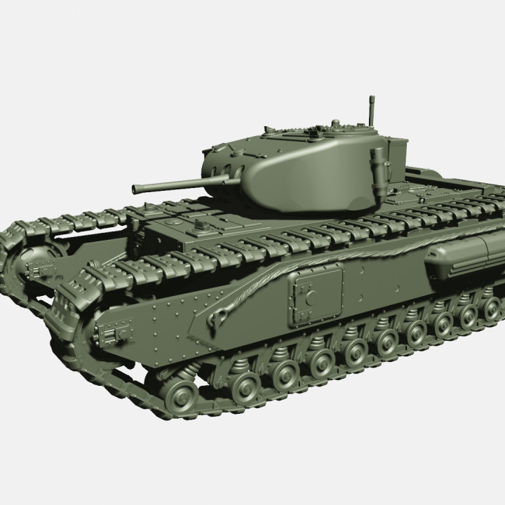 3D Printable Churchill Mk.I + Mk.II + Mk.II CS (A22) (UK, WW2) by Wargame3d