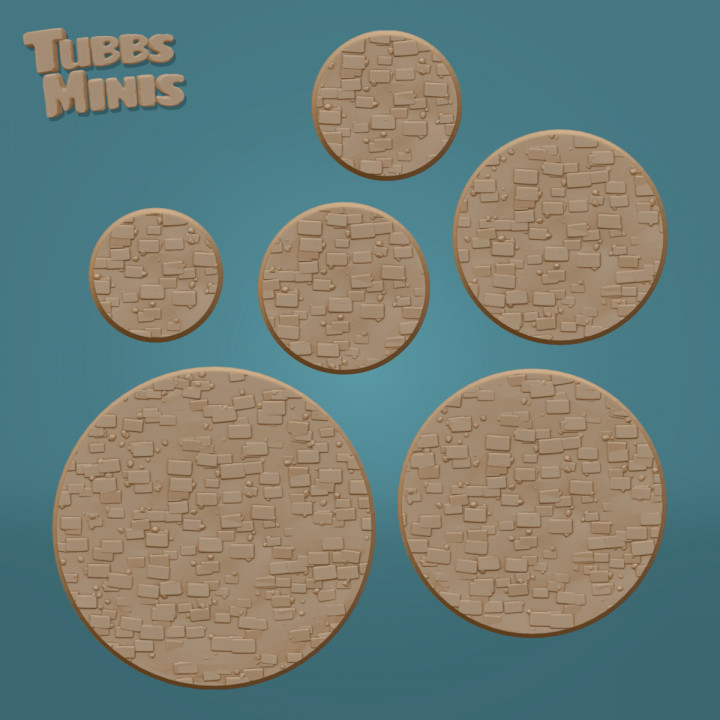 3D Printable Cobblestones - Free Miniature Bases by TubbsMinis