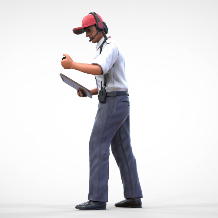 3D Printable Race manager or pit member with stopwatch and clipboard 3D ...