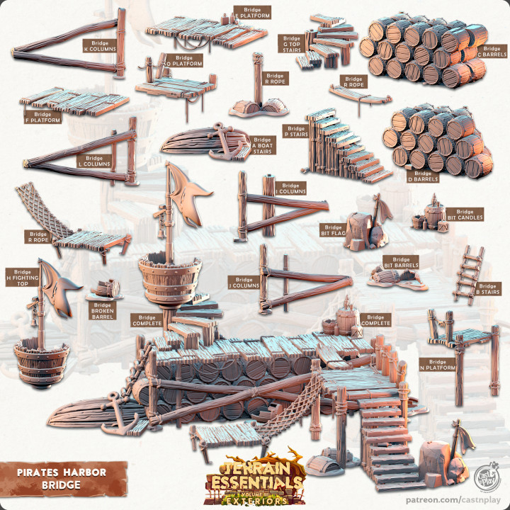 3D Printable Pirate's Harbor Set (Pre-Supported) - Terrain Essentials ...