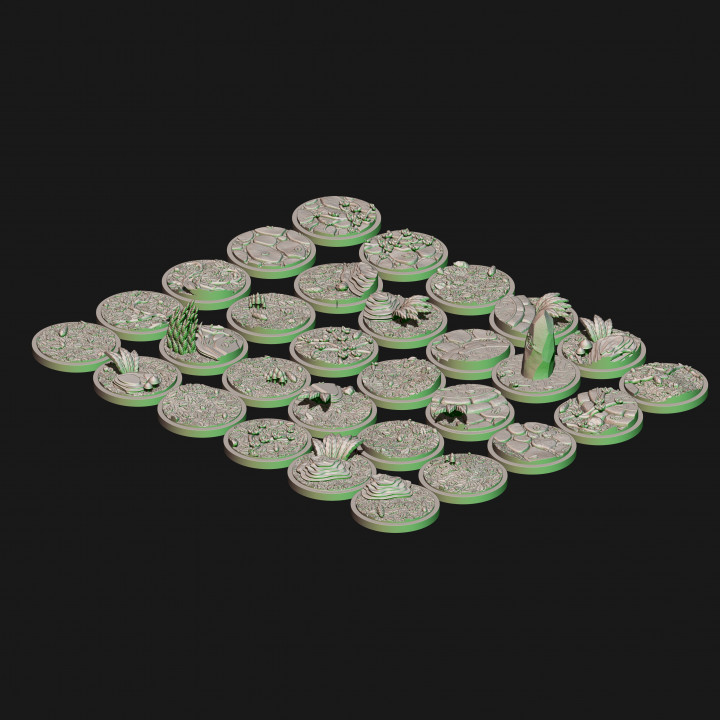 3D Printable wood elves bases set (elf) by HoloMiniatures