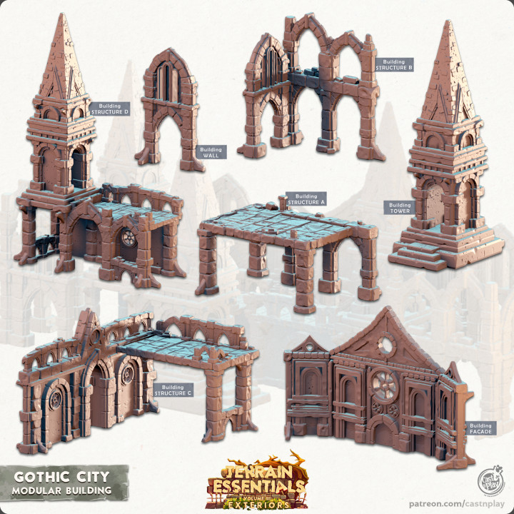 3D Printable Gothic City Set (Pre-Supported) - Terrain Essentials ...