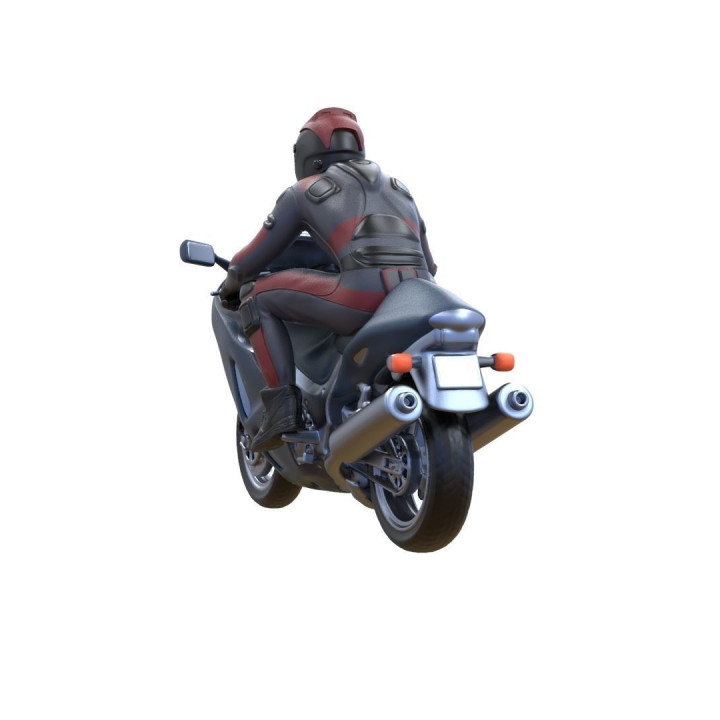 3D Printable Motor rider and motorcycle 3D print model by 3DP Miniatures