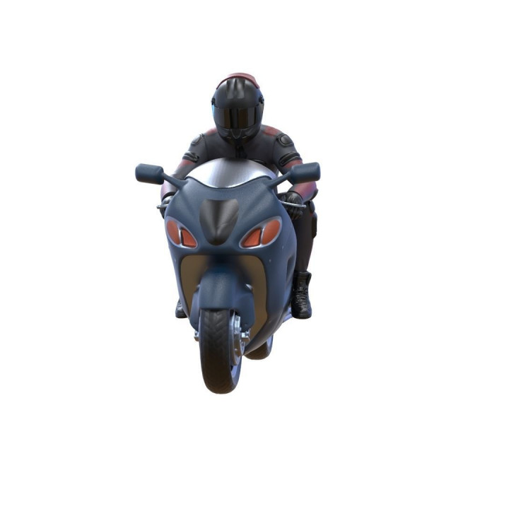 3D Printable Motor rider and motorcycle 3D print model by 3DP Miniatures