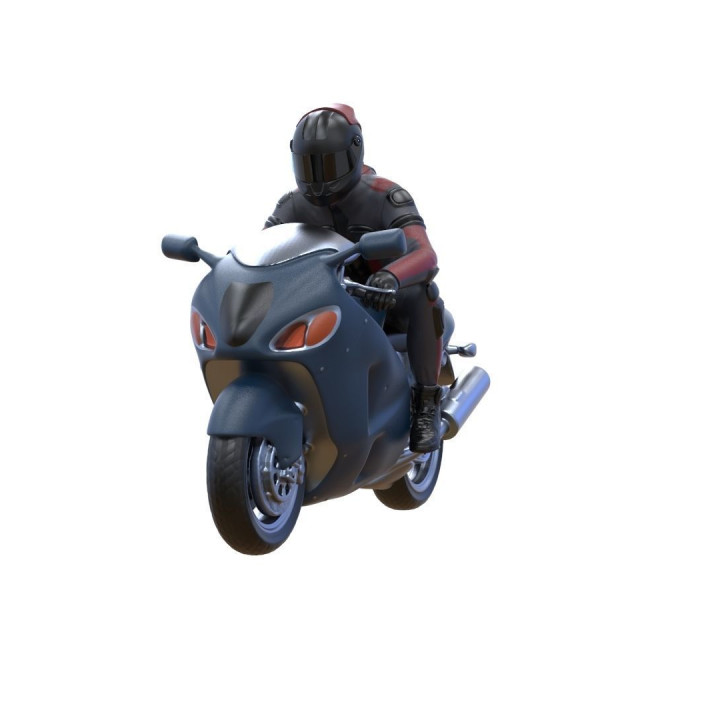 3D Printable Motor rider and motorcycle 3D print model by 3DP Miniatures