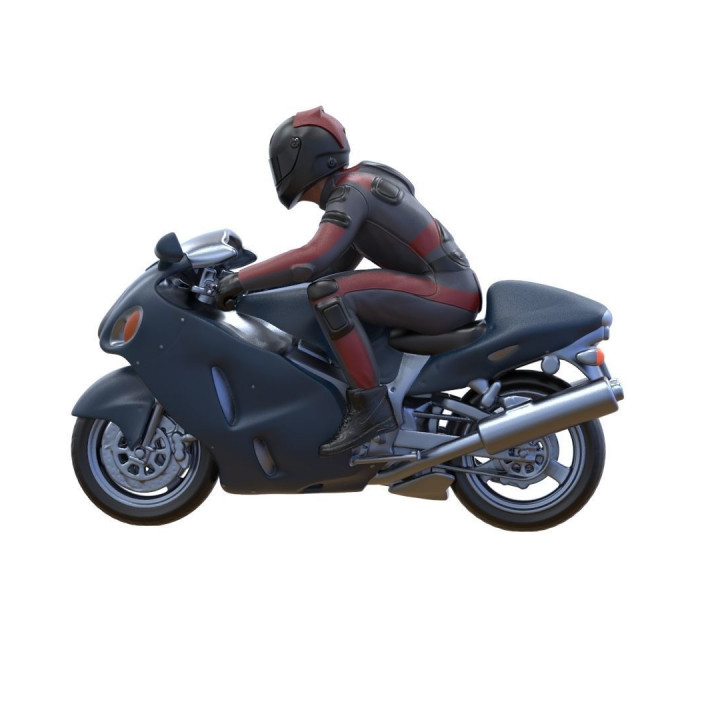 3D Printable Motor rider and motorcycle 3D print model by 3DP Miniatures