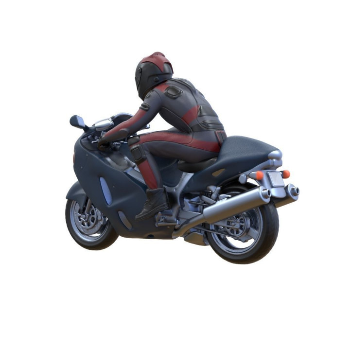 3D Printable Motor rider and motorcycle 3D print model by 3DP Miniatures