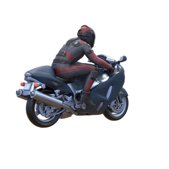 3D Printable Motor rider and motorcycle 3D print model by 3DP Miniatures