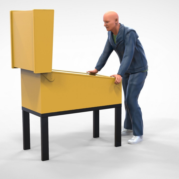 3D Printable N3 Arcade Game man playing with Pinball Machine 3D print ...