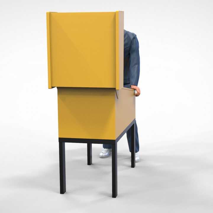 3D Printable N3 Arcade Game man playing with Pinball Machine 3D print ...