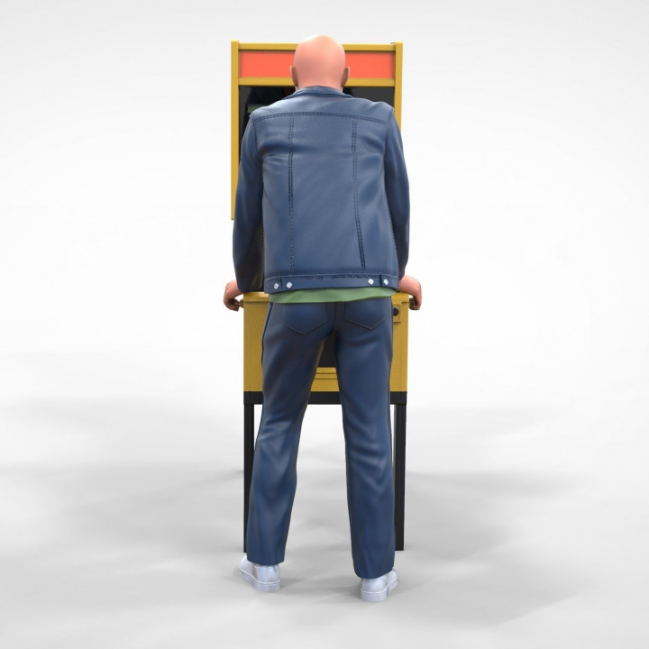 3D Printable N3 Arcade Game man playing with Pinball Machine 3D print ...