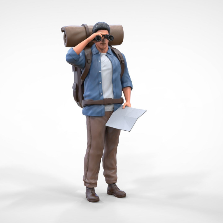 3D Printable N4 Hiker with binoculars and backpack 3D print model by ...