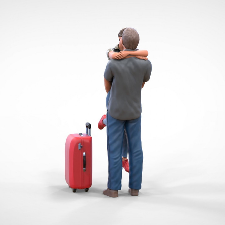 3D Printable A couple saying goodbye at the station 3D print model by ...