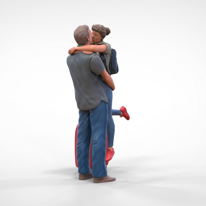3D Printable A couple saying goodbye at the station 3D print model by ...