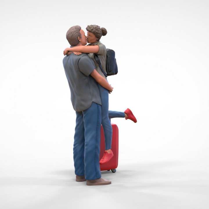 3D Printable A couple saying goodbye at the station 3D print model by ...