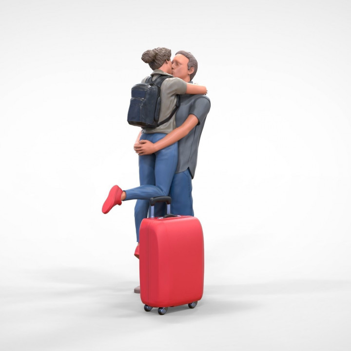 3D Printable A couple saying goodbye at the station 3D print model by ...