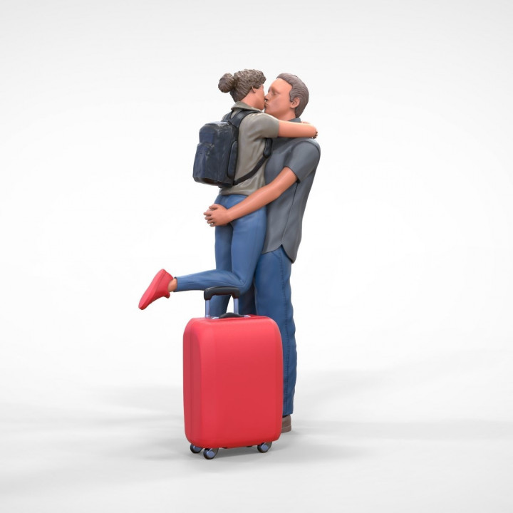3D Printable A couple saying goodbye at the station 3D print model by ...