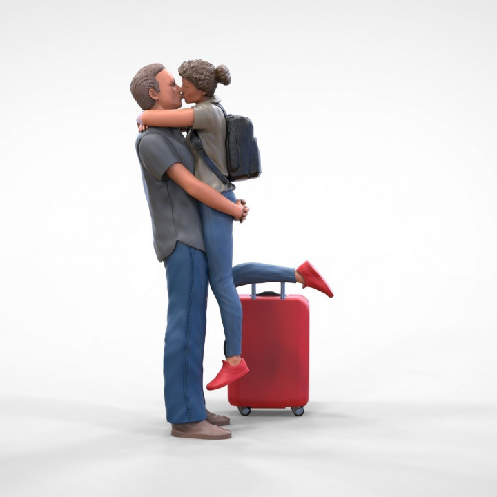 3D Printable A couple saying goodbye at the station 3D print model by ...