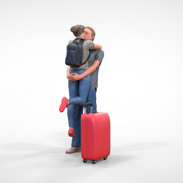 3D Printable A couple saying goodbye at the station 3D print model by ...
