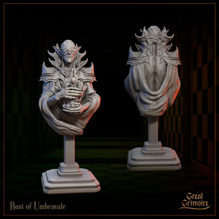 3D Printable Bust of Shadowhelm and Umbravale by Great Grimoire
