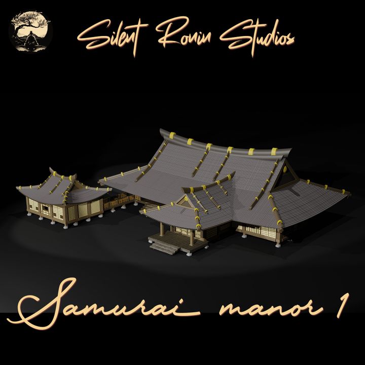 3D Printable Japanese Samurai Manor #1 (incl. fence, shrine, well and ...
