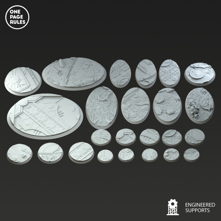 3D Printable High Elf Fleets Bases (Round & Square) by One Page Rules