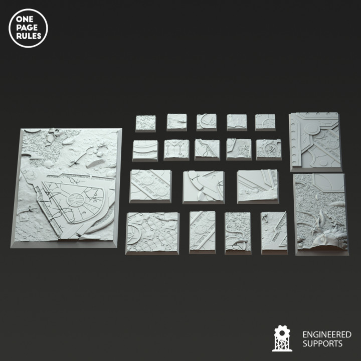 3D Printable High Elf Fleets Bases (Round & Square) by One Page Rules