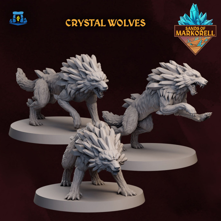 3D Printable Crystal Wolves of Markorell by Wishgate-Studio