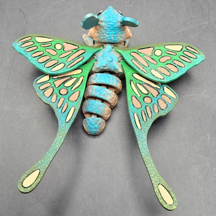 3D Print of Flexi Luna Moth by areallycoolguy14