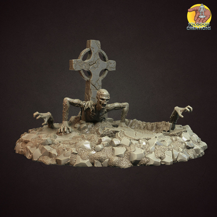 3D Printable Zombie With Base 02 by SolGood Creations
