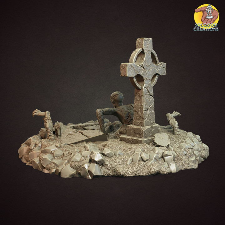 3D Printable Zombie With Base 02 by SolGood Creations