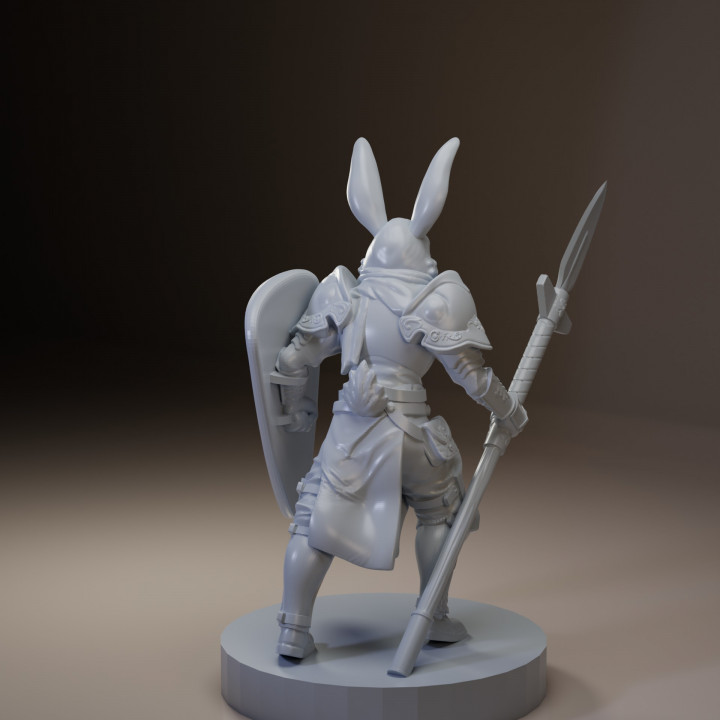 3D Printable Oryc - Harengon Cleric Pose 2 by Rogue Hero Minis