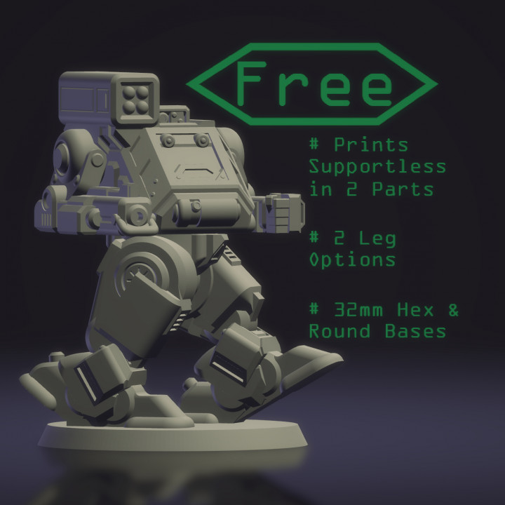 3D Printable 6mm Supportless Mech - Anvil by SkellifyMinis
