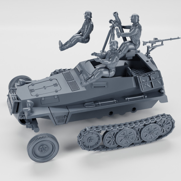 3D Printable Half-track Sd.Kfz.250/7 - 8cm Granatwerfer (mortar carrier ...