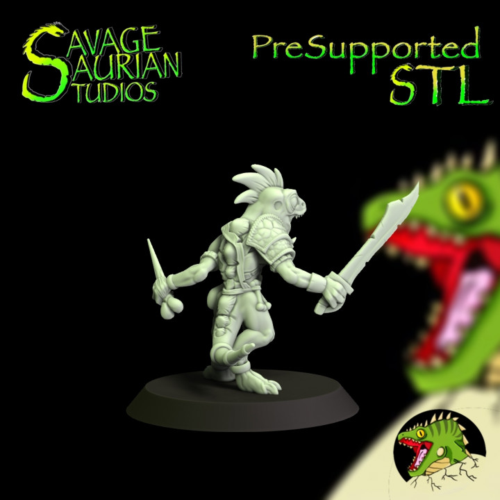 3D Printable Lizardfolk Hexblade Warlock by Savage Saurian Studios 3D Printable Lizardfolk Hexblade Warlock by Savage Saurian Studios
