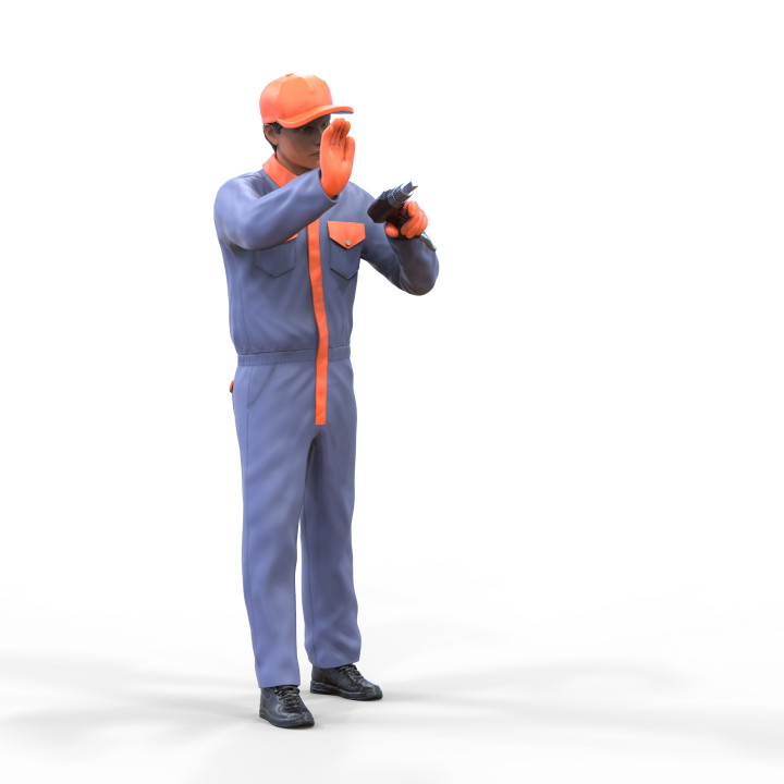 3D Printable N3 MECHANIC CREW WORKING UNDER A CAR OR CONSTRUCTION ...