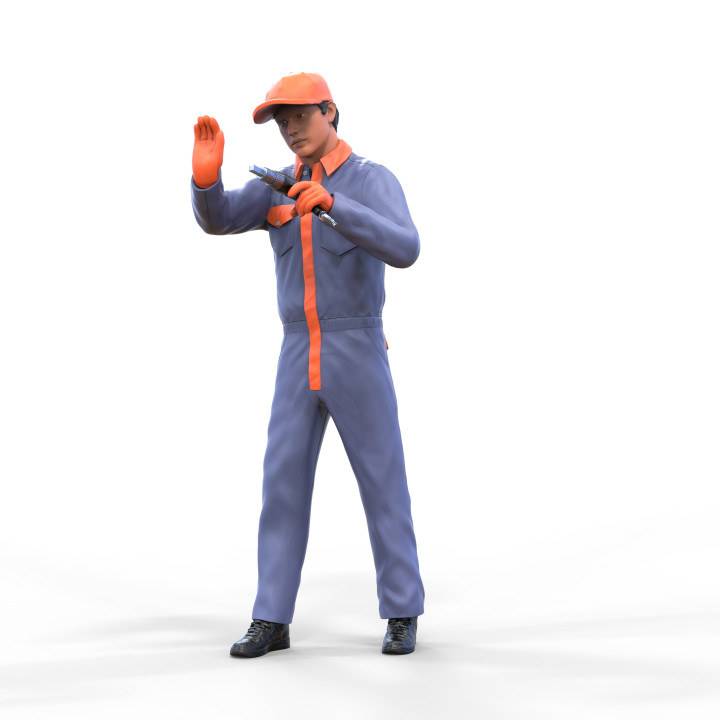 3D Printable N3 MECHANIC CREW WORKING UNDER A CAR OR CONSTRUCTION ...