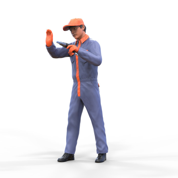 3D Printable N3 MECHANIC CREW WORKING UNDER A CAR OR CONSTRUCTION ...