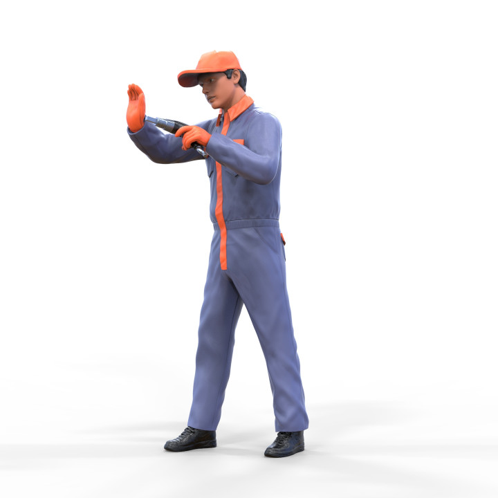 3D Printable N3 MECHANIC CREW WORKING UNDER A CAR OR CONSTRUCTION ...