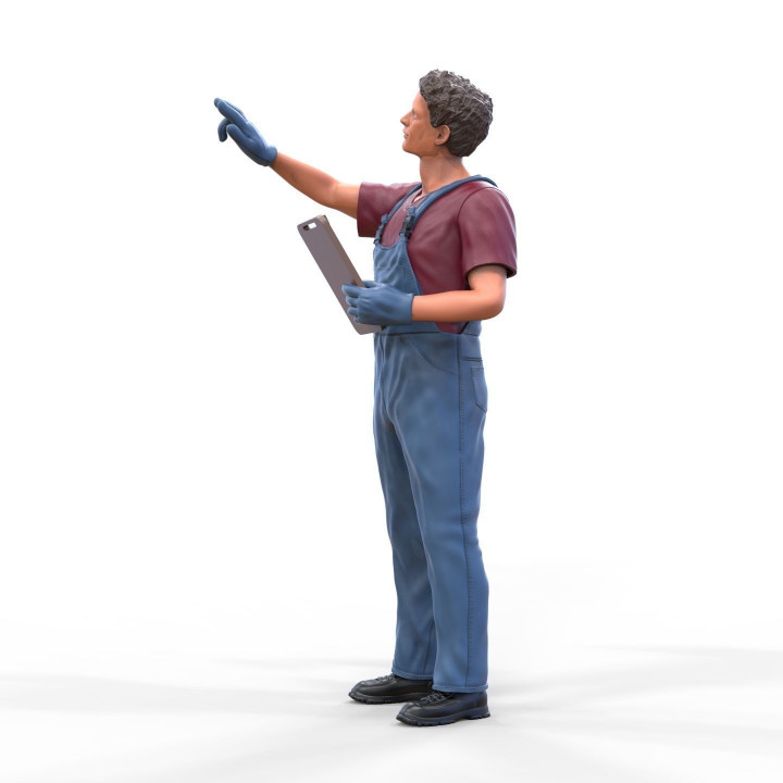 3D Printable N4 Mechanic Crew working under a car or construction ...