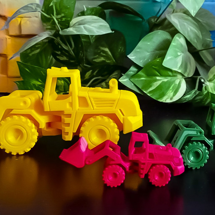 3D Printable WHEEL LOADER PRINT IN PLACE by Petr