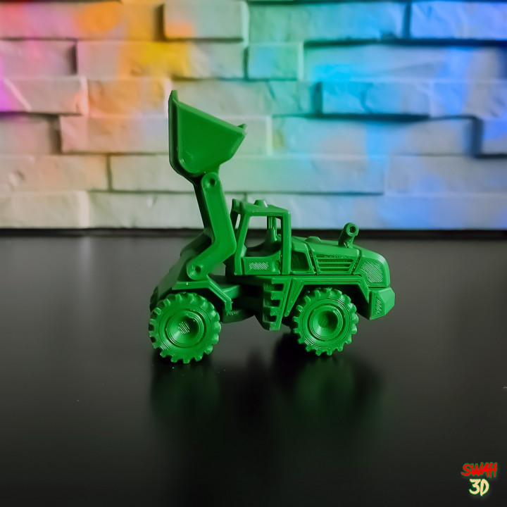 3D Printable WHEEL LOADER PRINT IN PLACE by Petr