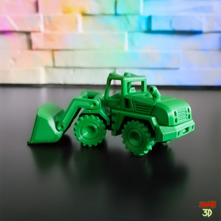3D Printable WHEEL LOADER PRINT IN PLACE by Petr