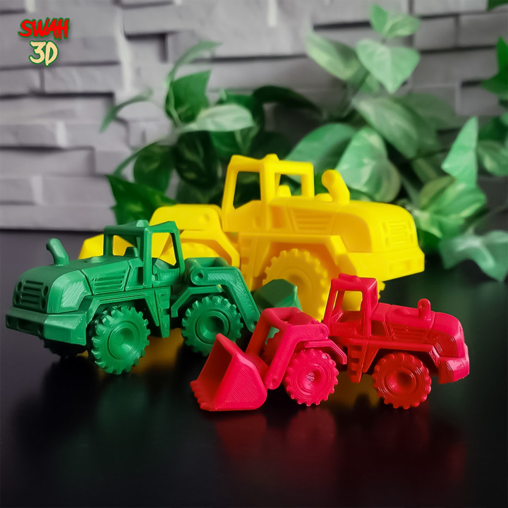3D Printable WHEEL LOADER PRINT IN PLACE by Petr