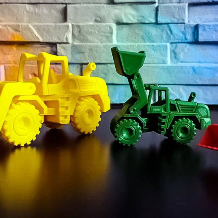 3D Printable WHEEL LOADER PRINT IN PLACE by Petr
