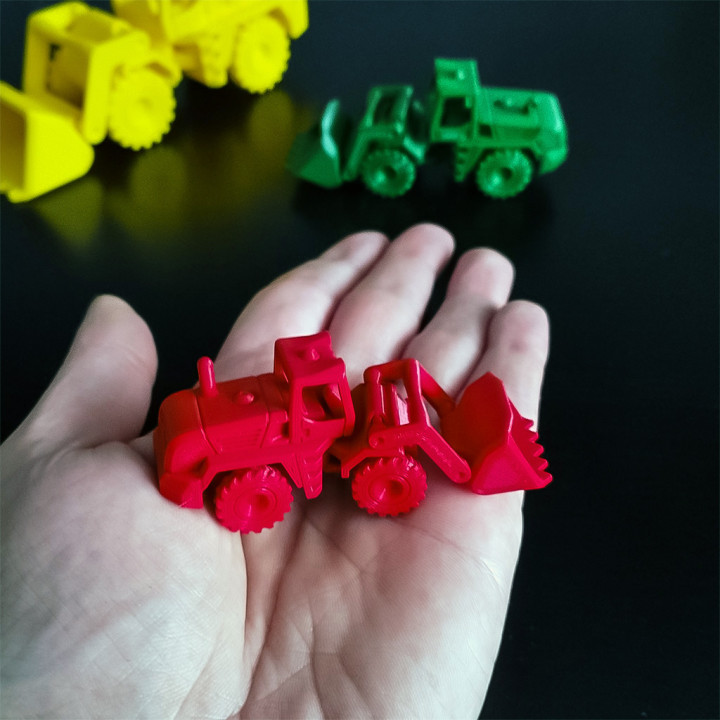 3D Printable WHEEL LOADER PRINT IN PLACE by Petr
