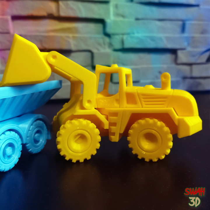 3D Printable WHEEL LOADER PRINT IN PLACE by Petr
