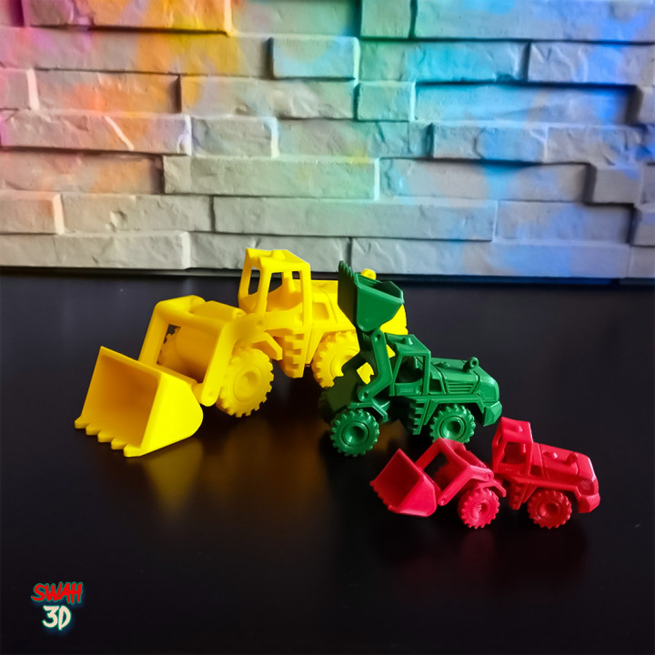 3D Printable WHEEL LOADER PRINT IN PLACE by Petr