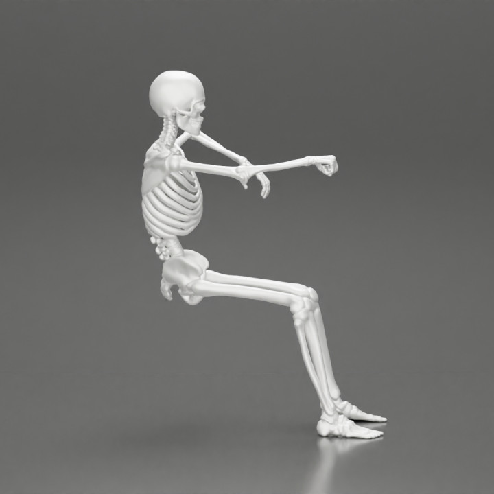 3D Printable Skeleton with arm on window driving the car by 3DGeschaft ...